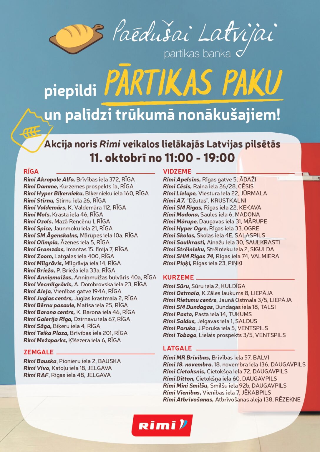 11. oktobrī norisināsies “Paēdušai Latvijai” pārtikas paku ...